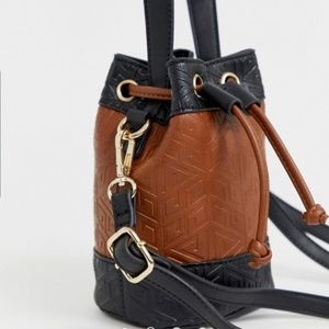 ASOS | Bags | Mini Bucket Bag In Embossed Monogram | Poshmark